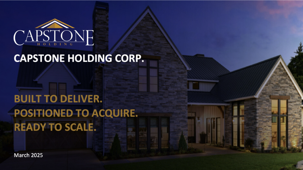 Corporate Presentation 5/12/25 | Capstone Holding Corp